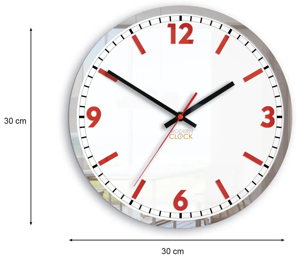 Nástěnné hodiny Solar 30 cm červené