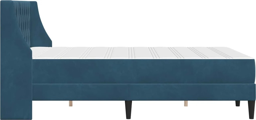 Rám postele s matrací s matrací s čelo Modrá 180 x 200 cm samet 3414818