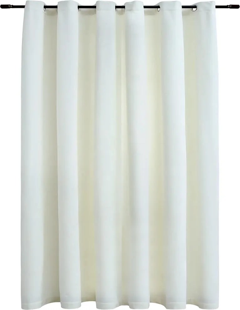 Zatemňovací závěs s kovovými kroužky sametový krémový 290x245cm 134515