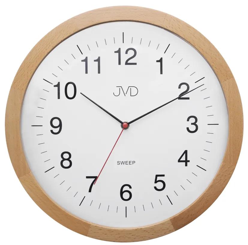 JVD Dřevěné nástěnné kulaté tiché hodiny JVD NS22009/68