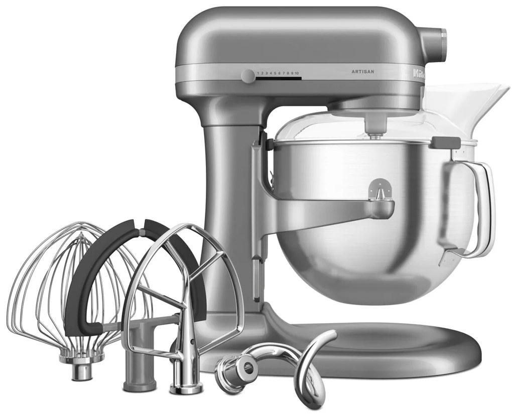 KitchenAid Kuchyňský robot Artisan 5KSM70SHX, se zvedací mísou 6,6 l, stříbřitě šedá 5KSM70SHXEMS