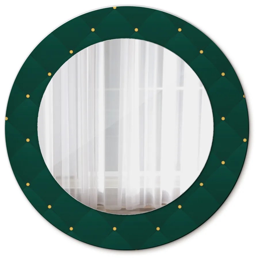 Kulaté zrcadlo s dekorem Zelená luxusní šablona fi 50 cm