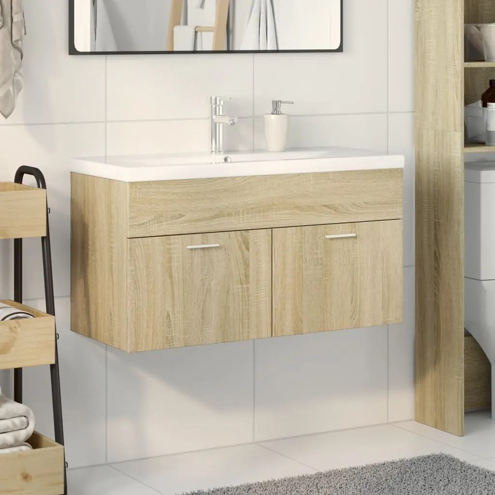 Koupelnová skříňka se zápustným umyvadlem dub sonoma 3324985
