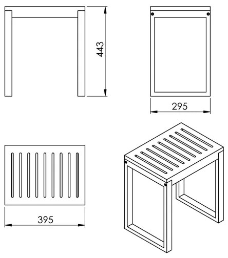 Gedy - Koupelnová stolička HIMALAYA 39,5x44,3 cm bambus