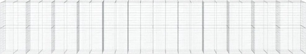 Gabionový koš s víkem 1 200 x 100 x 200 cm pozinkované železo 3295247