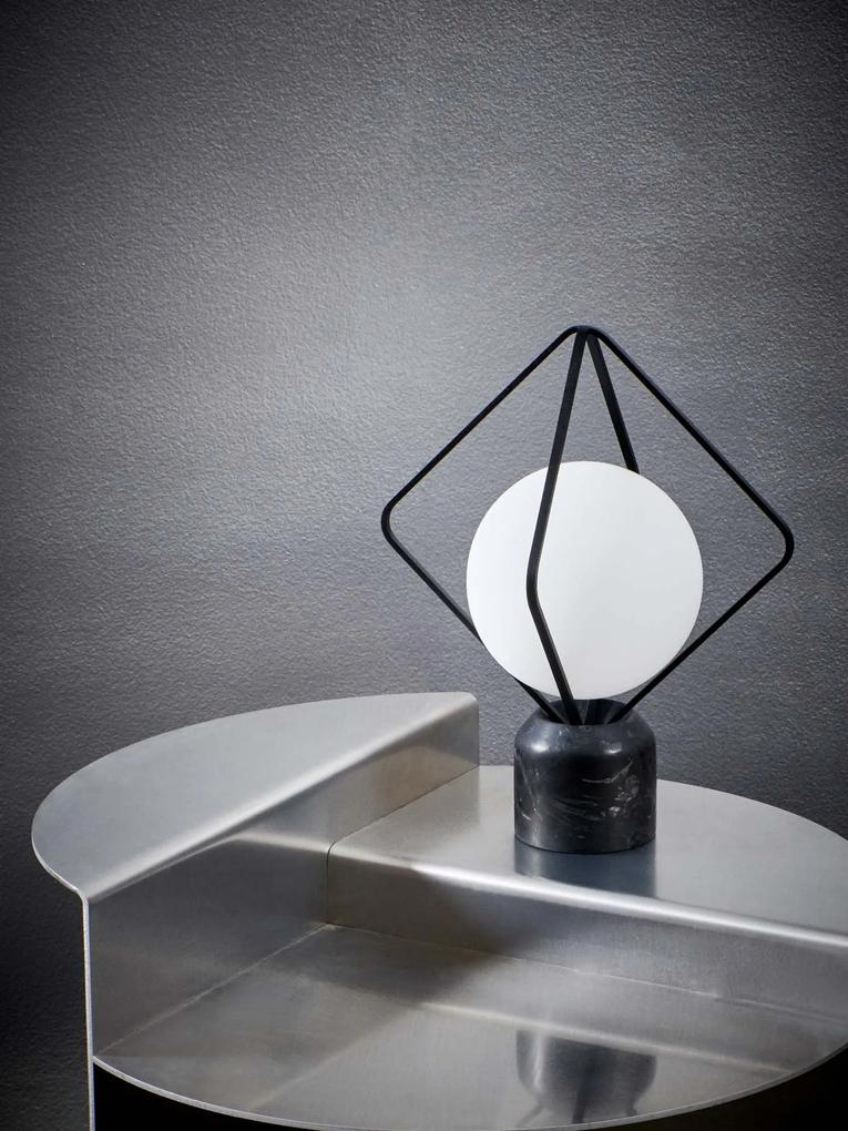 Brokis Stolní lampa JACK O`LANTERN PC1051 Small table Barva skla: bez skla (CGC2820), Barva el. vedení: Textilní kabel -  světle šedý, Povrchová úprava základny: bílý mramor matovaný (CSFB2361)