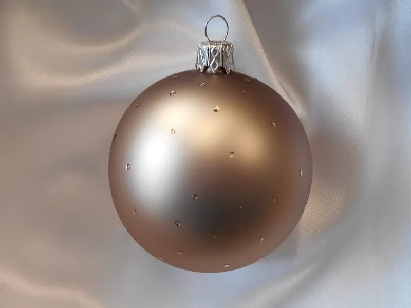Vánoční koule, ručně foukané sklo - sv.hnědá