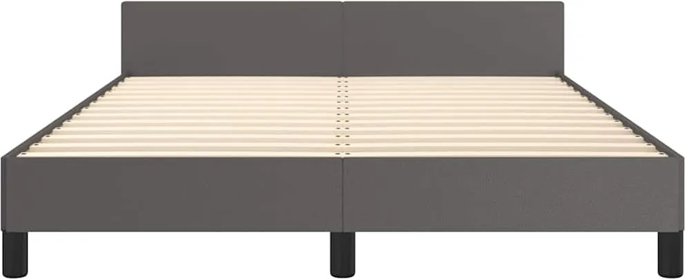 Rám postele s čelem šedý 140x190 cm umělá kůže 3125571