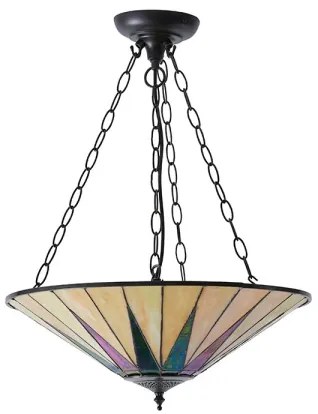 Endon 70754 - Lustr na řetězu Tiffany DARK STAR 3xE27/60W/230V pr. 49 cm