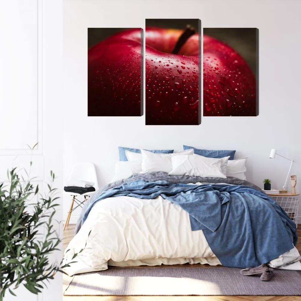 Vícedílný obraz Červené Jablko V Makro Měřítku Nedostatek Nedostatek Přírodní plátno 120x80