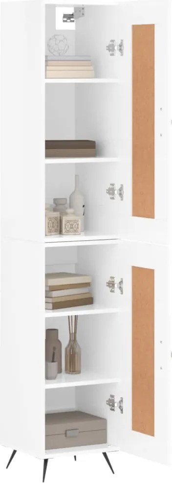 Skříň highboard bílá s vysokým leskem 34,5x34x180 cm kompozit 3200427