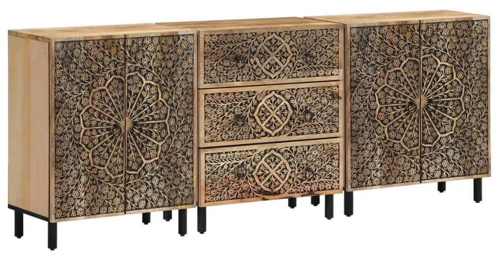 Odkládací skříňky 3 ks 60x33x75 cm masivní mangovníkové dřevo 3206306