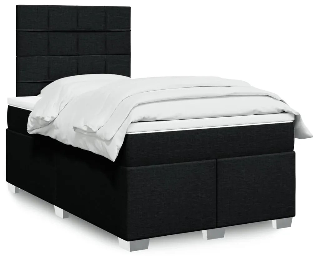 Box spring postel s matrací černá 120x190 cm textil 3292729