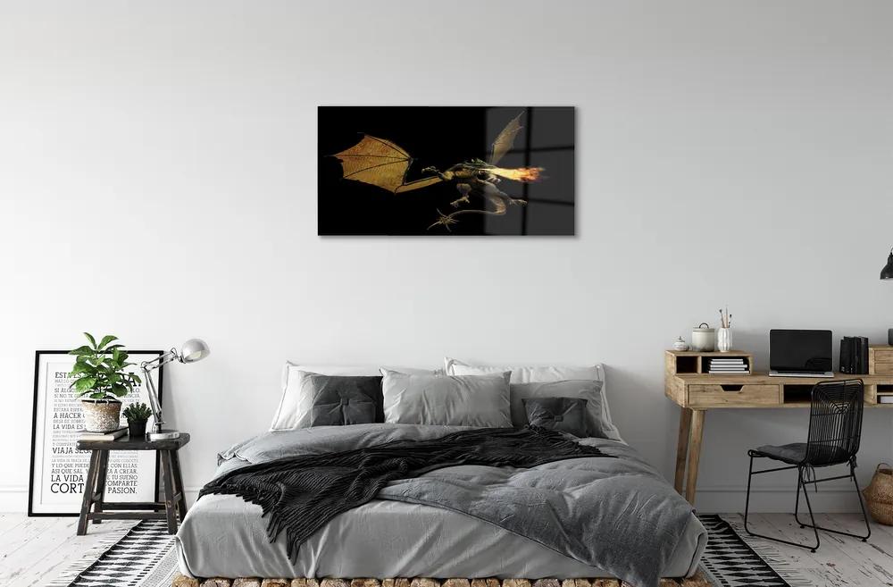 akrylový obraz Ohnivého draka 100x50 cm