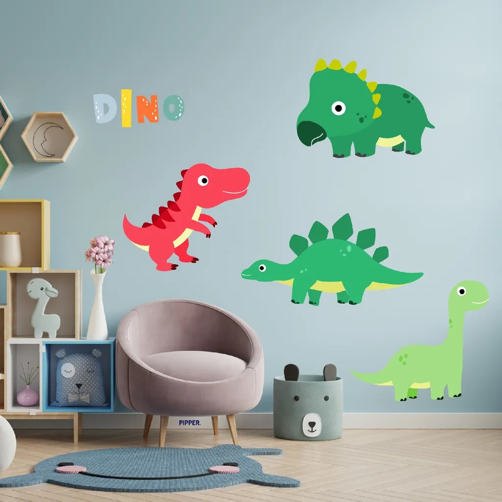 PIPPER. Textilní samolepka na zeď "Baby dinosaury 2"
