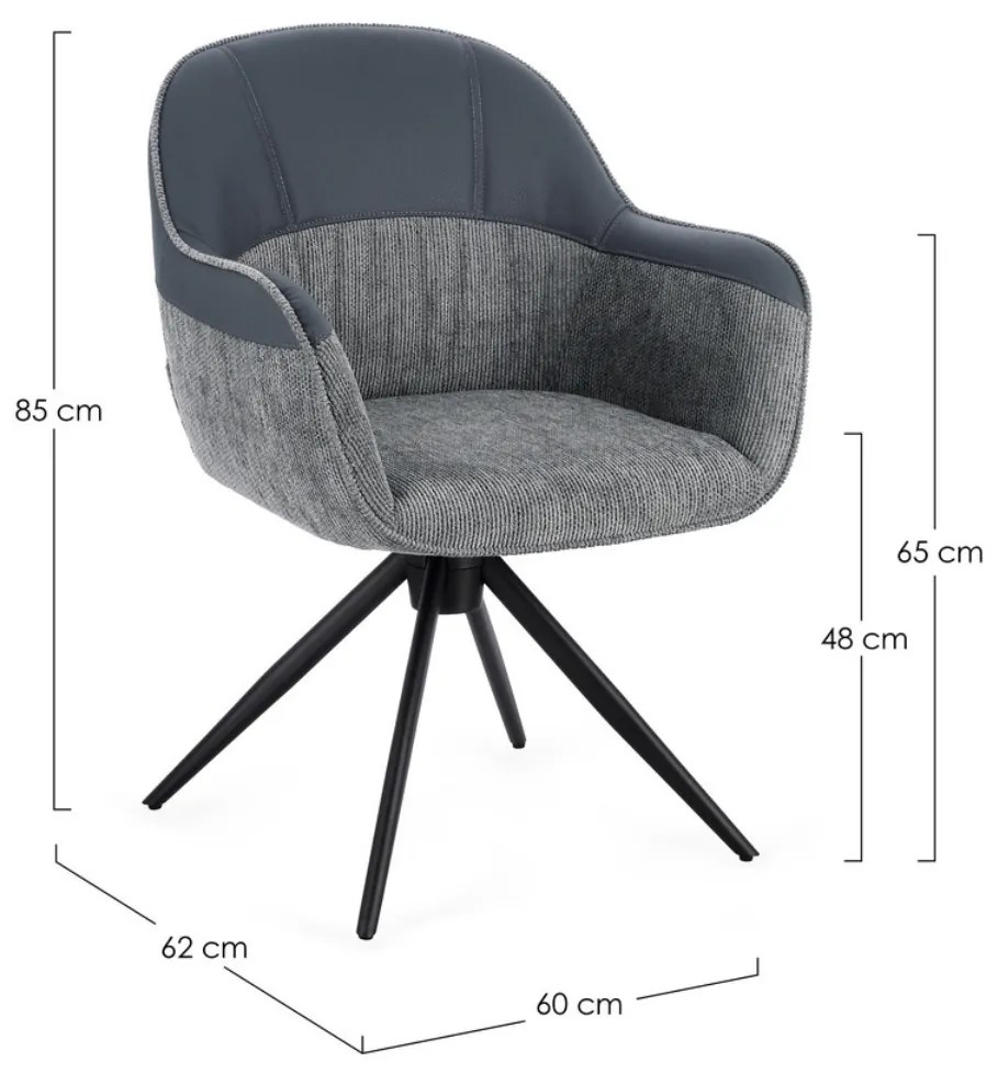 BIZZOTTO Otočné křeslo ISOTTA GREY 0733505