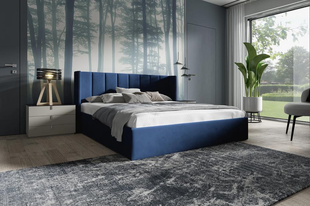 Eka Čalouněná postel EVEREST - Kronos 140x200 cm Barva látky: Světle šedá (15), Úložný prostor: Bez úložného prostoru