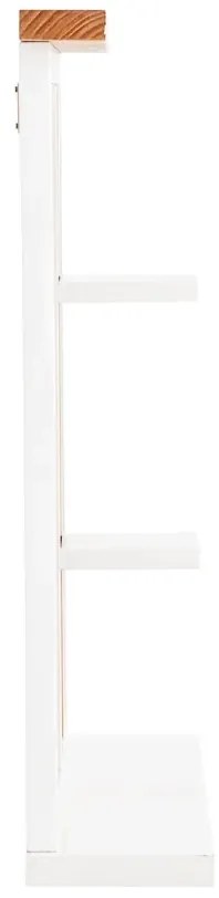 furniture-nabytek.cz - Masivní koupelnové zrcadlo Caprino z borovice, lakované, bílé/hnědé – 140×70 cm