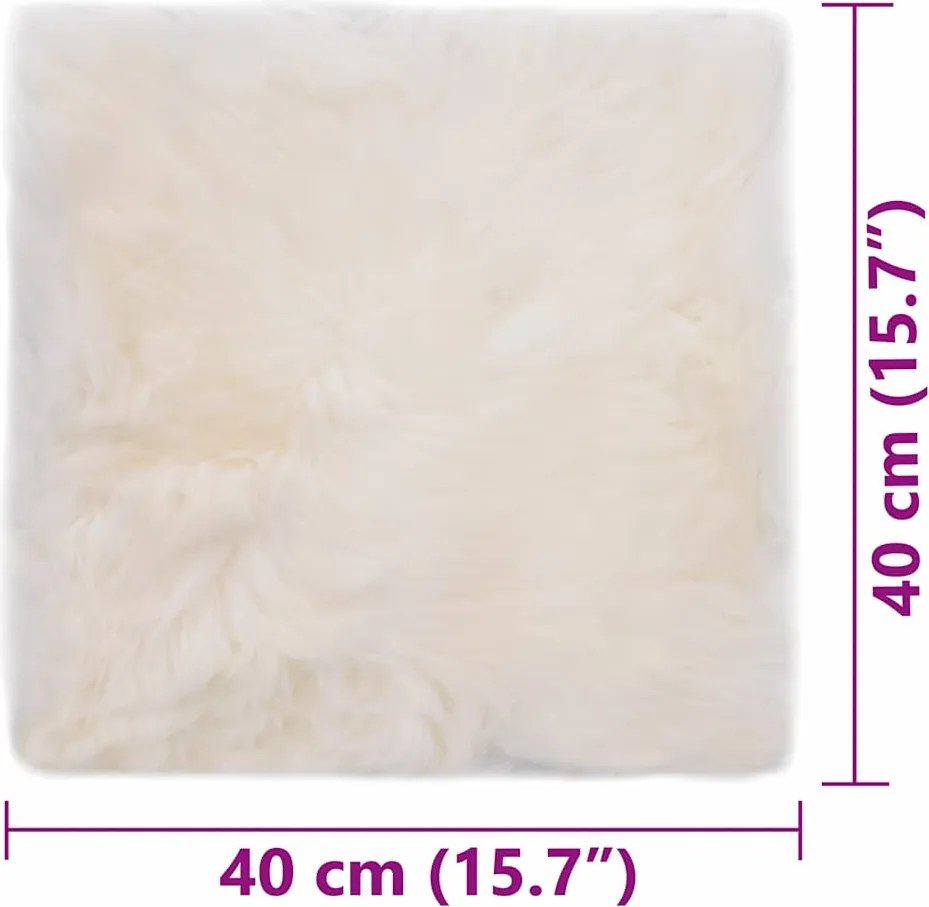 Podsedáky na židle 2 ks bílé 40 x 40 cm pravá ovčí kůže 283885
