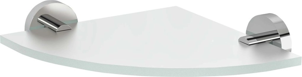 Sapho X-Round - Polička rohová, mléčné sklo/chrom XR009-01