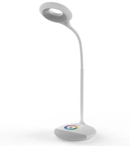 Nabíjecí stmívatelná   LED stolní lampa 4W 250lm denní světlo, RGB podstavec