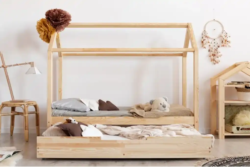 Adeko Dětská postel domeček Mila M Velikost postele: 120x60 cm Barva: dekor  přírodní dřevo přírodní | BIANO