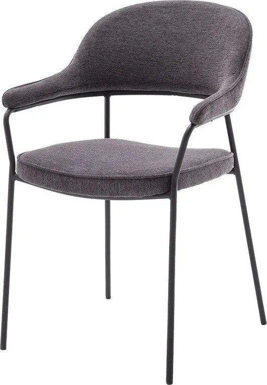 Tmavě šedá jídelní židle s područkami Kindersley – Unique Furniture