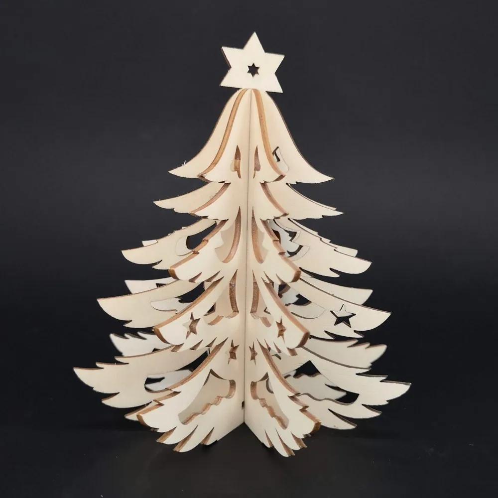 AMADEA Dřevěný 3D stromek, výška 15 cm