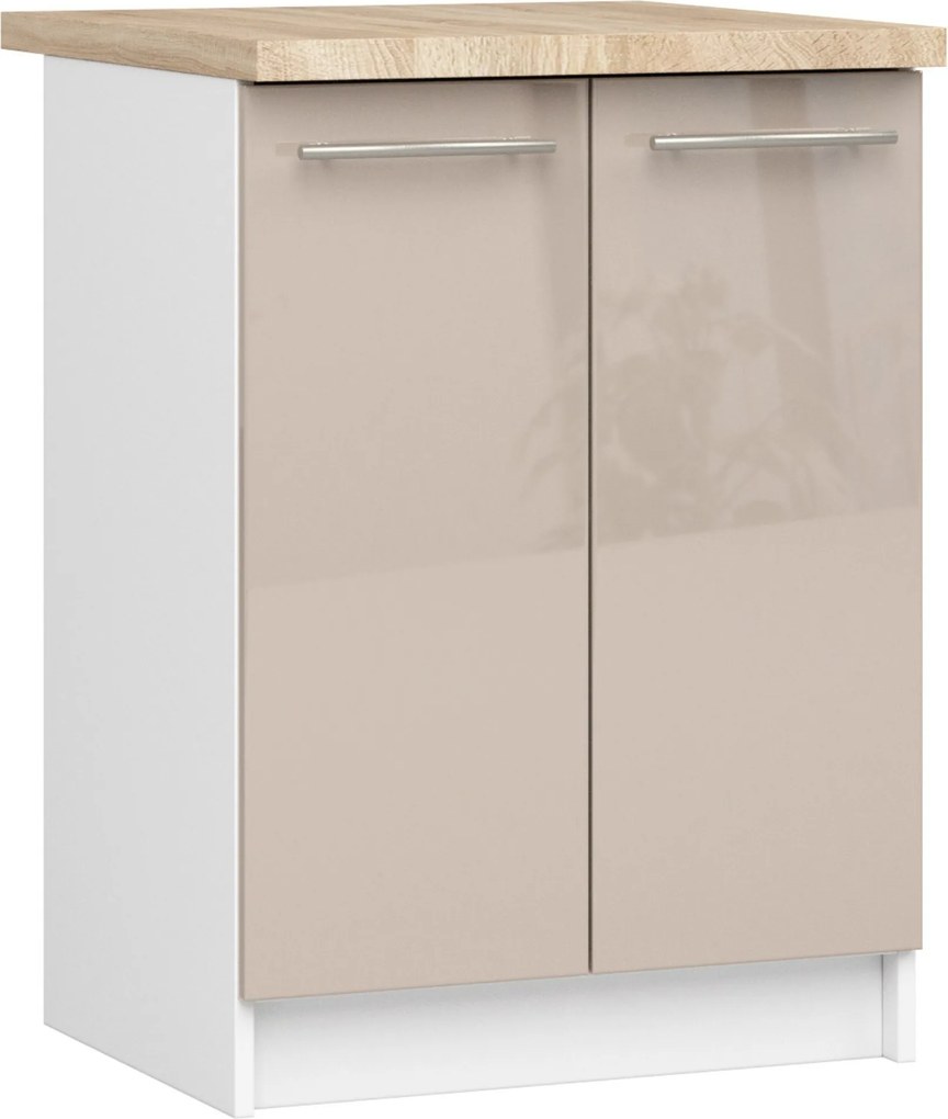 Kuchyňská skříňka Olivia S60 2D bílá/cappuccino lesk