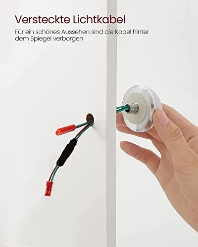 Vasagle Toaletní kosmetický stolek s LED osvětlením, bílý RDT114W01