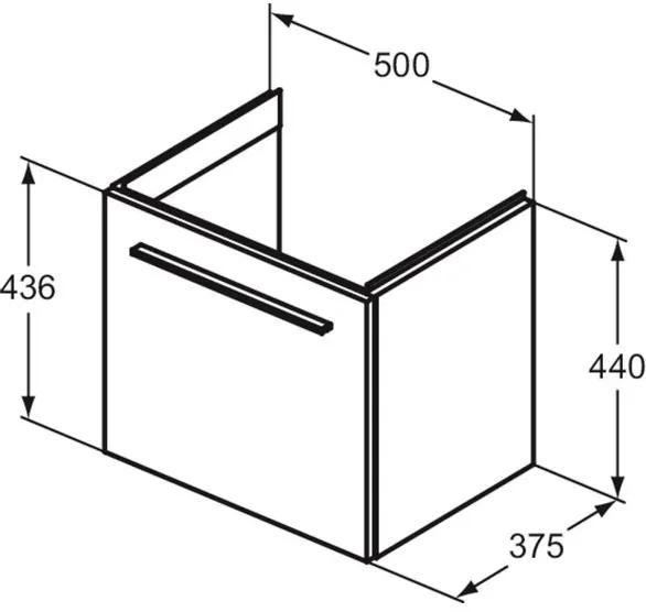 Ideal Standard i.Life S Skříňka pod umyvadlo 50 cm, 1 zásuvka, šedý křemen matný T5290NG