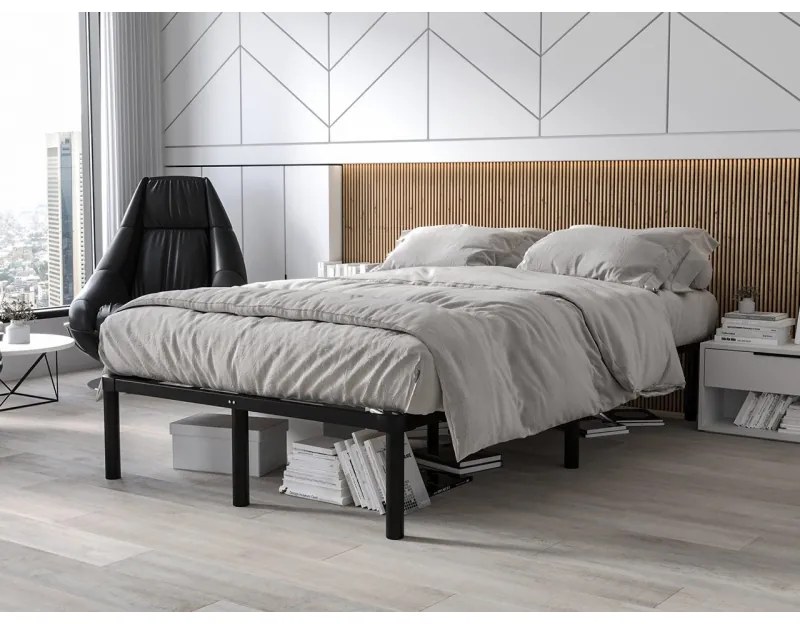 Kovová postel s roštem Izaur I, Rozměr postele: 160x200, Barva: černá