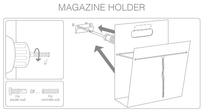 Kovový/z eko kůže stojan na časopisy Hippo M – LIND DNA