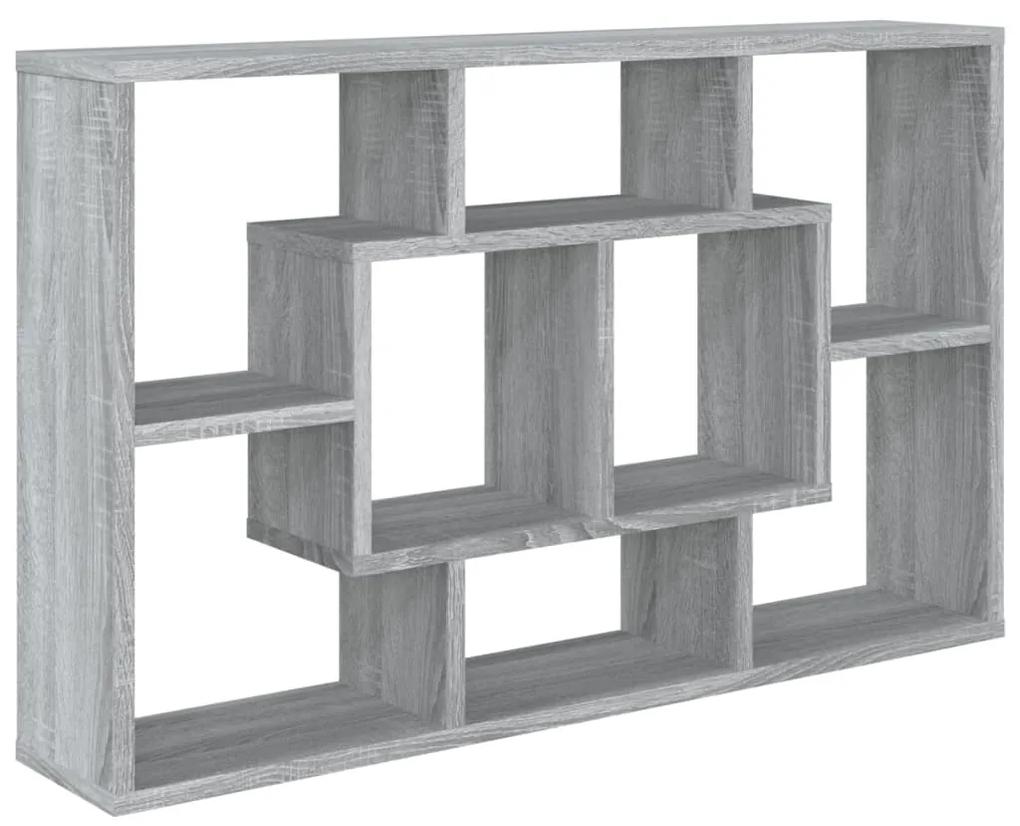 Nástěnná police šedá sonoma 85 x 16 x 52,5 cm kompozitní dřevo