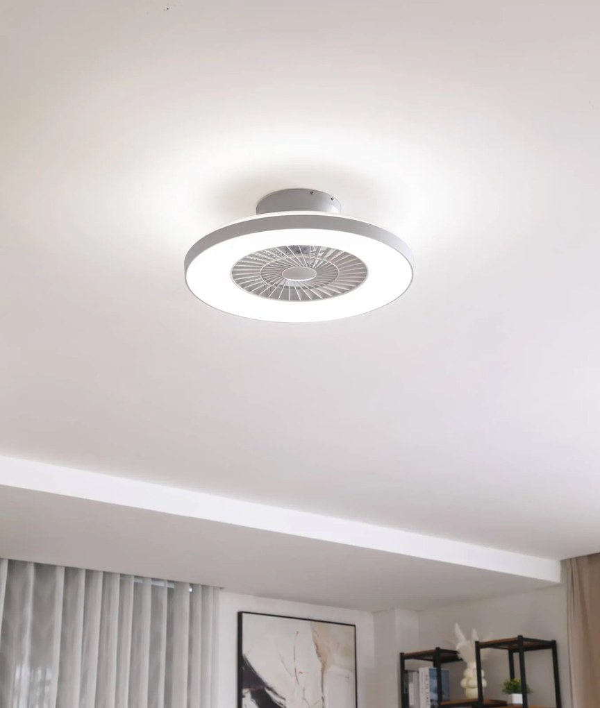 Stropní ventilátor Lindby Smart LED Paavo, bílý, tichý, Tuya