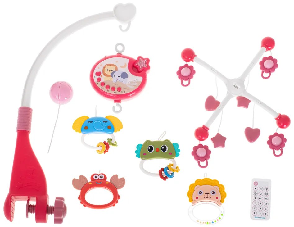 Creative Corner Kolotoč Lullaby Star Design růžový + dálkové ovládání
