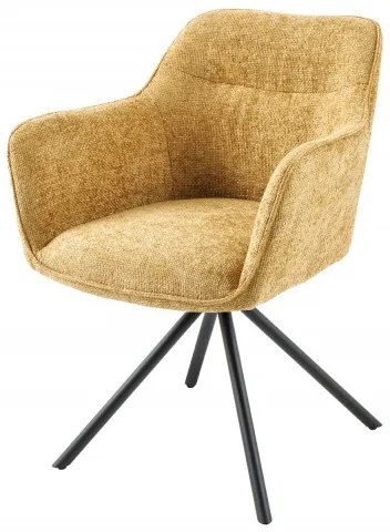 Designová otočná židle Rahiq hořčicová