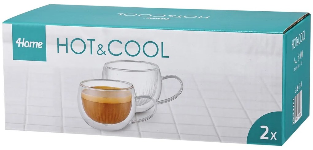 4Home Termo sklenice na cappuccino Hot&Cool 270 ml, 2 ks