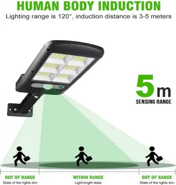 Solární zahradní LED lampa s pohybovým a soumrakovým senzorem - BK-120-B-6COB