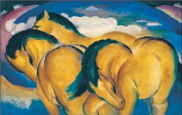 Obraz, Reprodukce - Malí žlutí koně, Franz Marc, (30 x 24 cm)