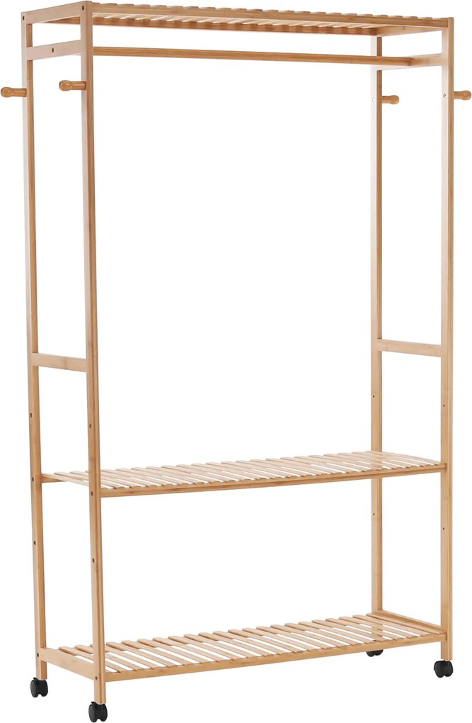 Šatní organizér, přírodní bambus, MELAR
