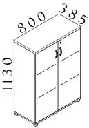 Kancelářská skříň Komfort, 80x38,5x113 cm, dveře 3/3  S383 11