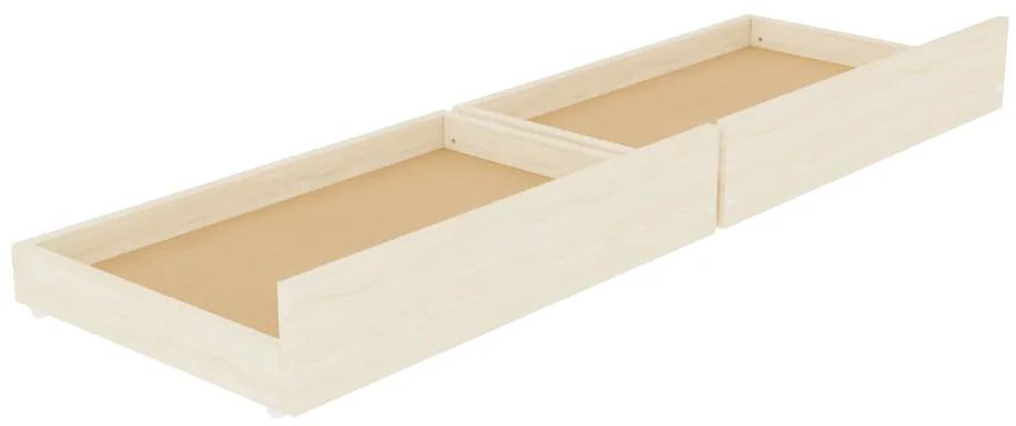 Benlemi Dvojitý úložný šuplík STORAGE pod postel na kolečkách Zvolte barvu: Nelakovaná, Zvolte rozměr: 55x150 cm (pod postel o délce 160 cm)