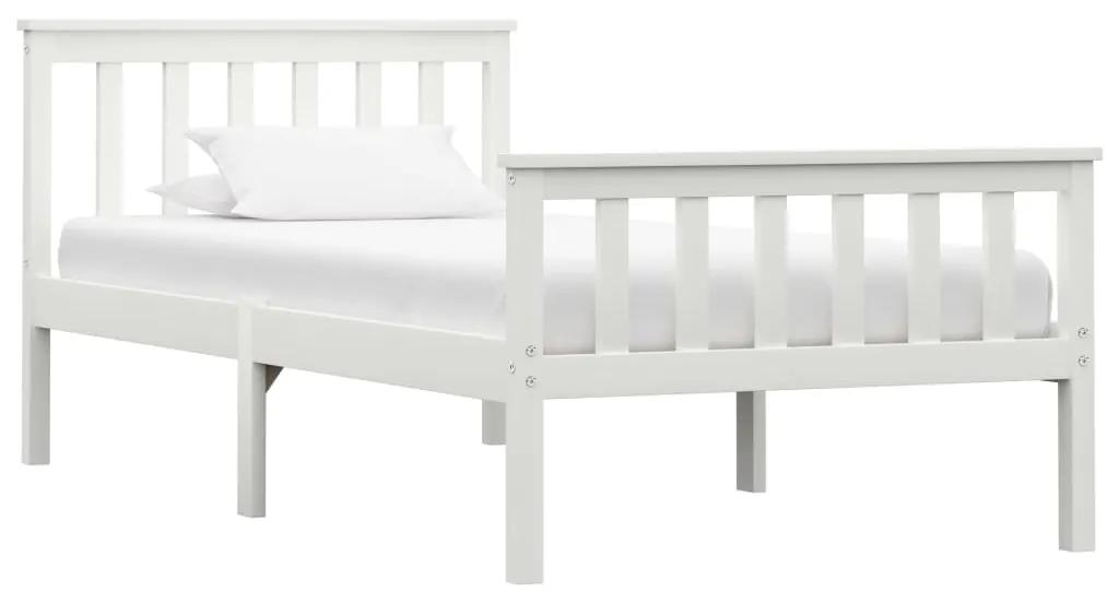 283215 vidaXL Rám postele bílý masivní borové dřevo 100 x 200 cm