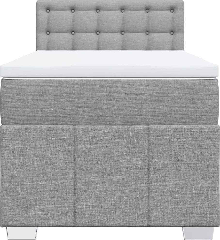 Box spring postel s matrací světle šedý 100 x 200 cm textil 3286993
