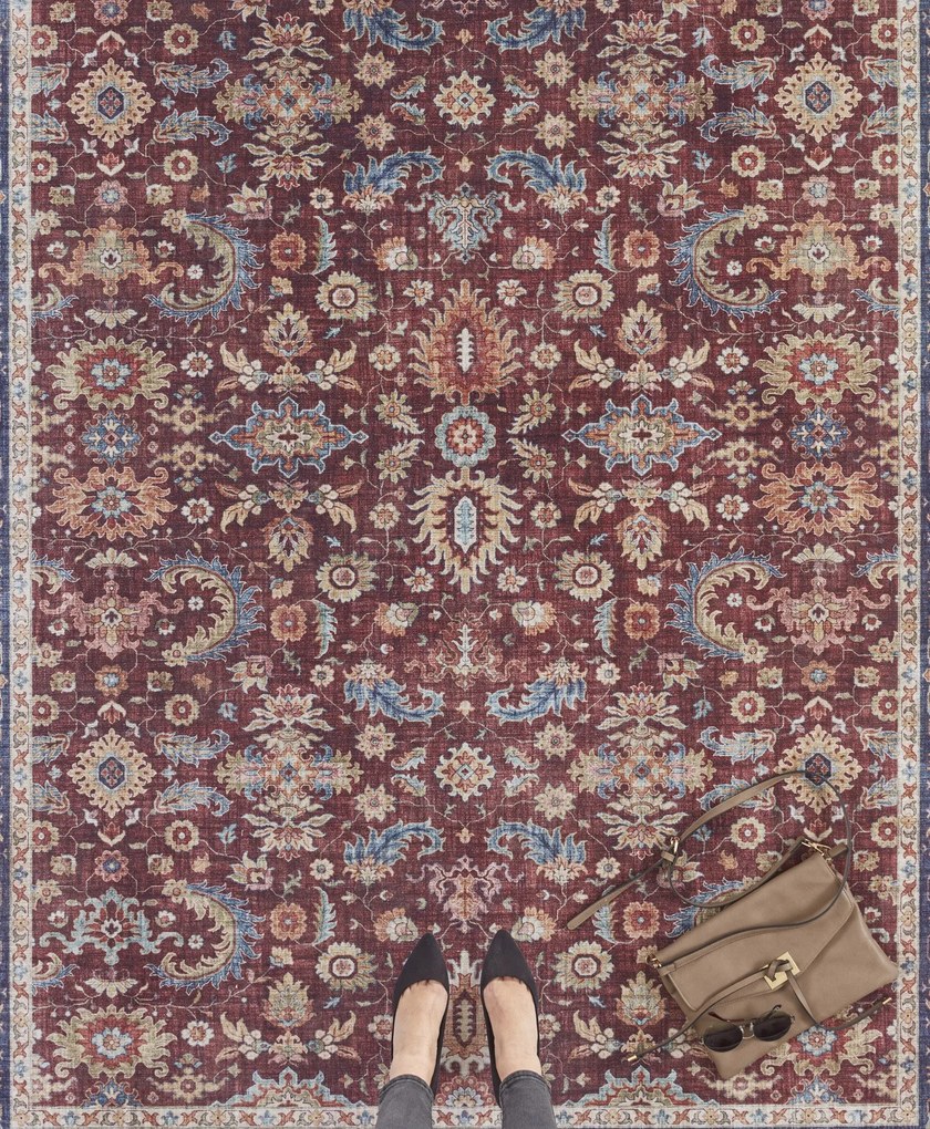 Hanse Home, Kusový koberec Asmar 104004 Bordeaux/Red, 200x290, červená, chodba / předsíň