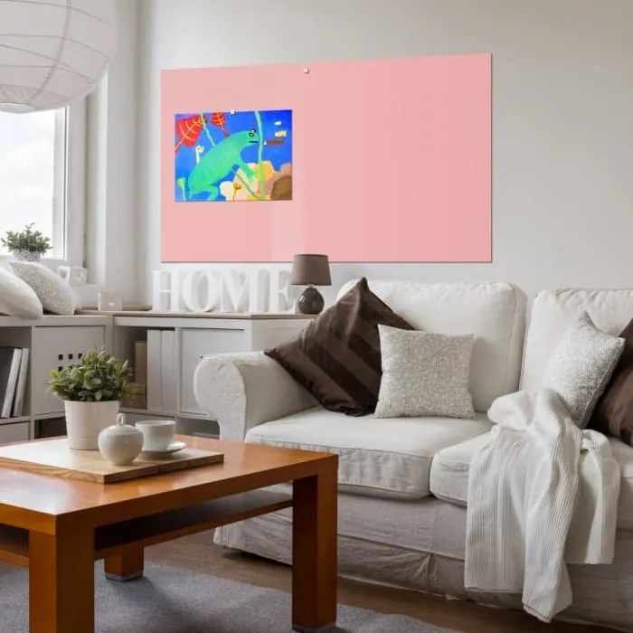 Růžová tělová skleněná magnetická nástěnka Smatab® - 60 × 90 cm