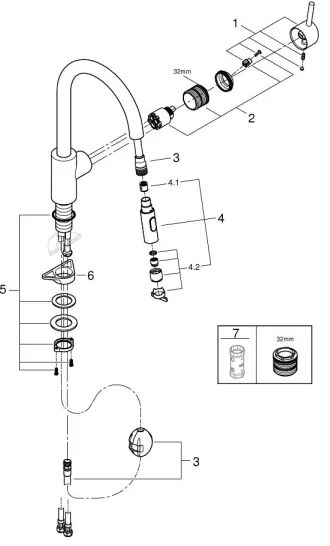 GROHE 31483DC2 - Dřezová baterie CONCETTO nerez