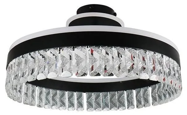 LED Stmívatelný přisazený lustr LED/75W/230V 3000-6500K černá + dálkové ovládání