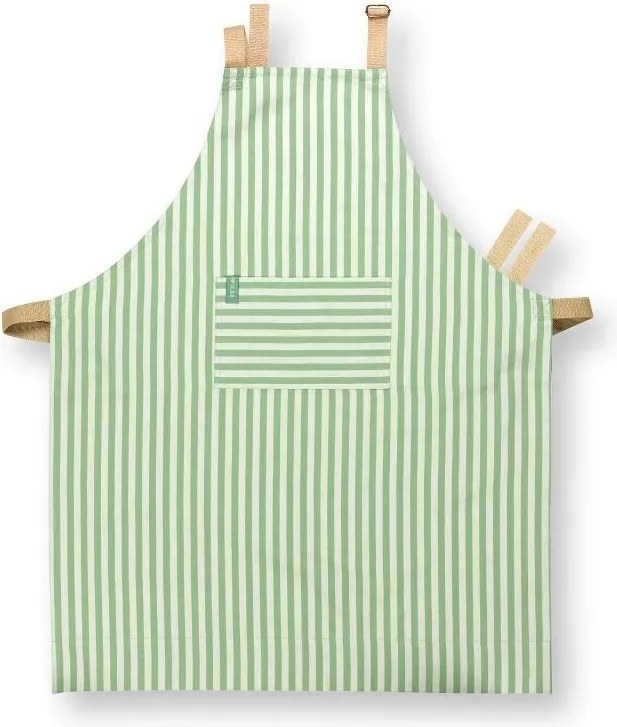 Pip Studio Apron Stripes kuchyňská zástěra - světle zelená (Kuchyňská zástěra ve světle zelené barvě o rozměru 72 x 89.5 cm )